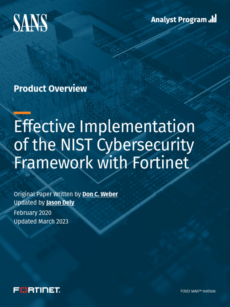 Effective Implementation of The NIST Cybersecurity Framework With ...