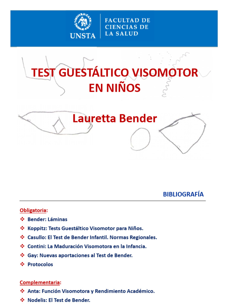 Test de Bender: Evaluación Visomotora Infantil | PDF | Percepción ...