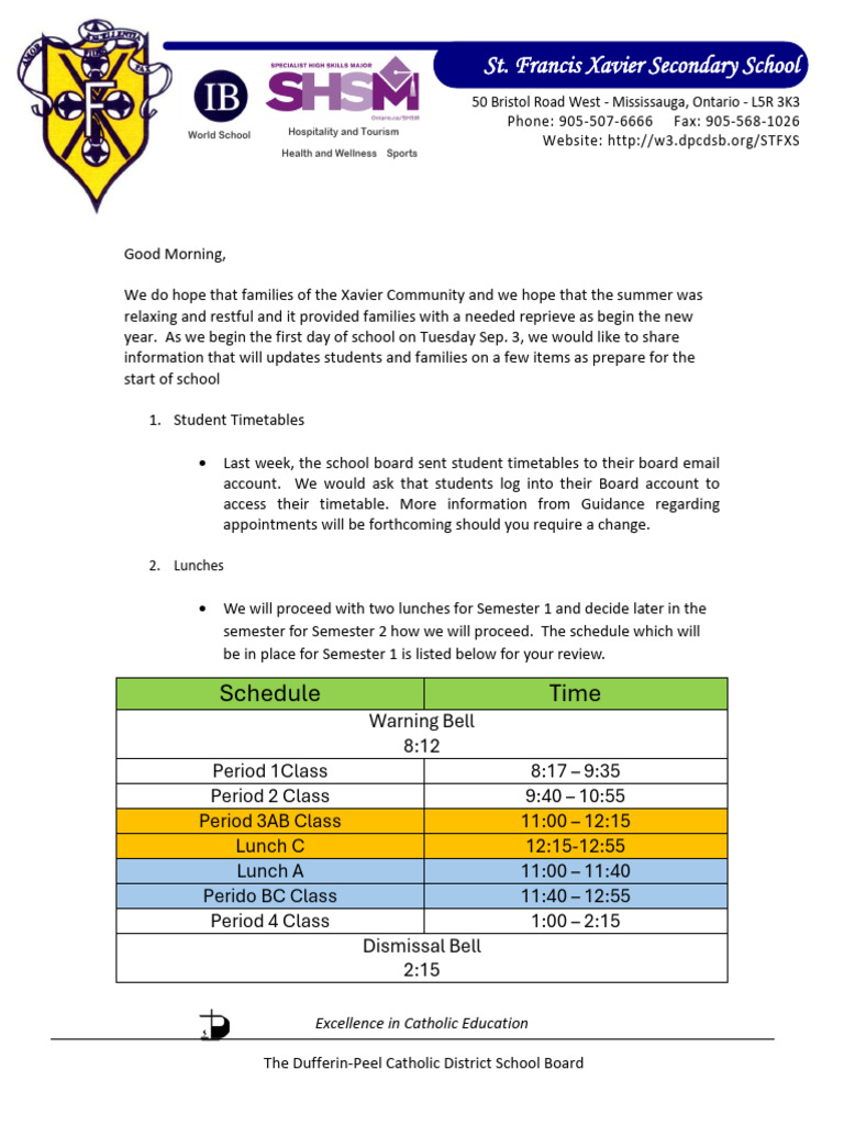 Welcome - Opening School Letter | PDF