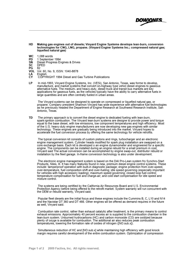 Conversion For CNG, LNG, Propane | PDF