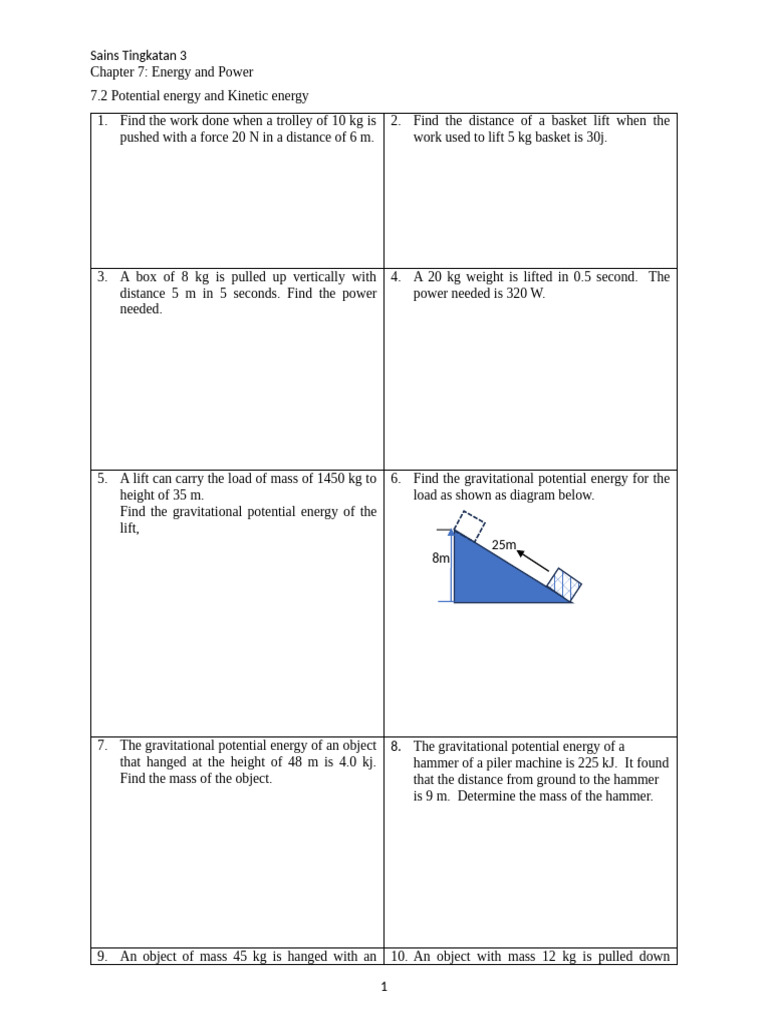 Chapter 7 Form 3 Exercise | PDF