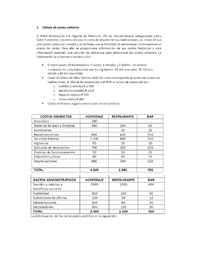 Ejercicio Costos | PDF