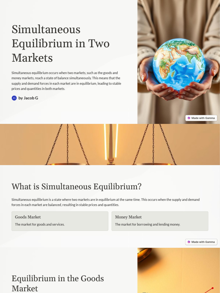 Simultaneous Equilibrium in Two Markets | PDF