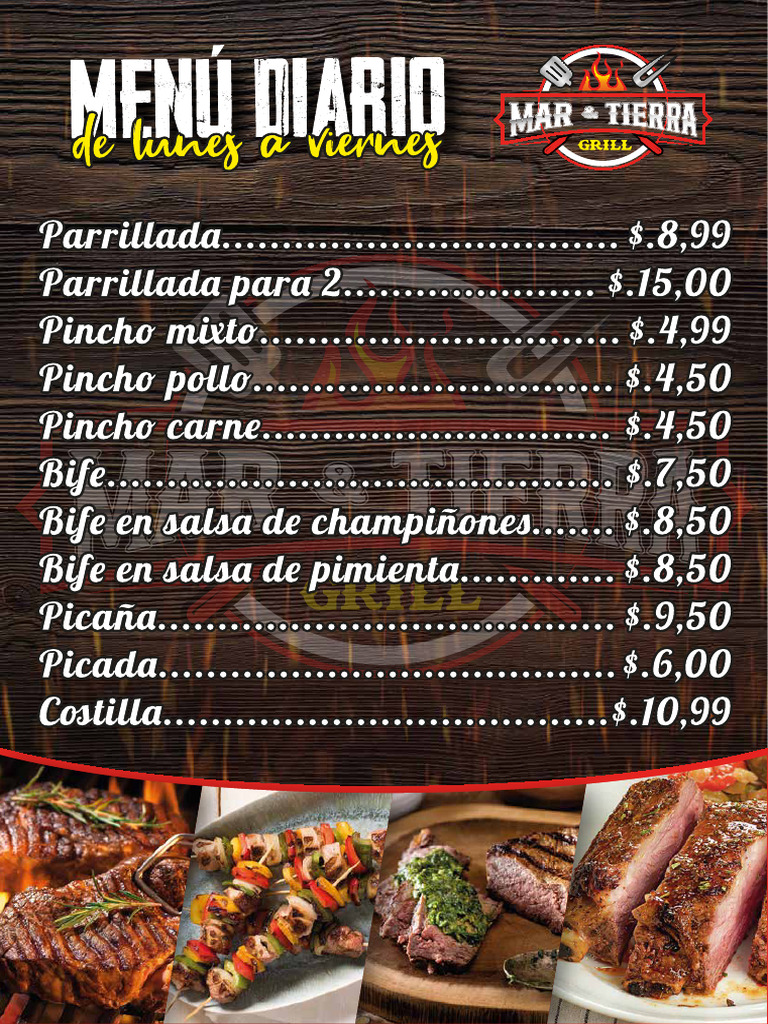 Menu Mar y Tierra Grill Qr Copia | PDF