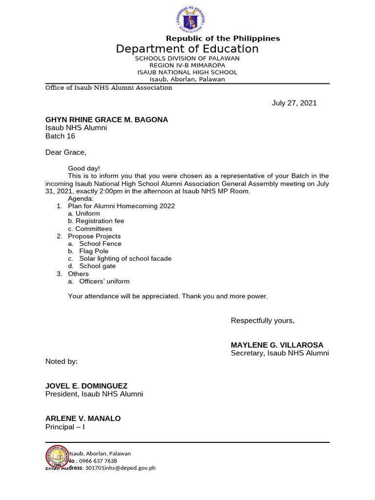 Letter With Offcial Header | PDF