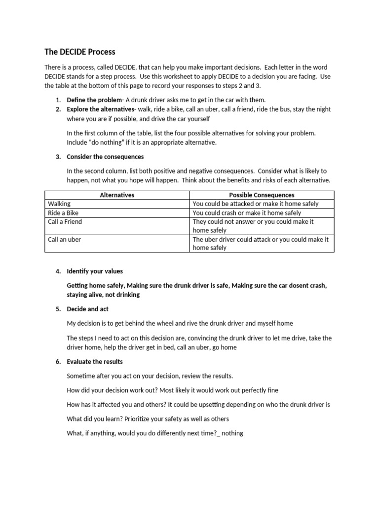 The DECIDE Process | PDF