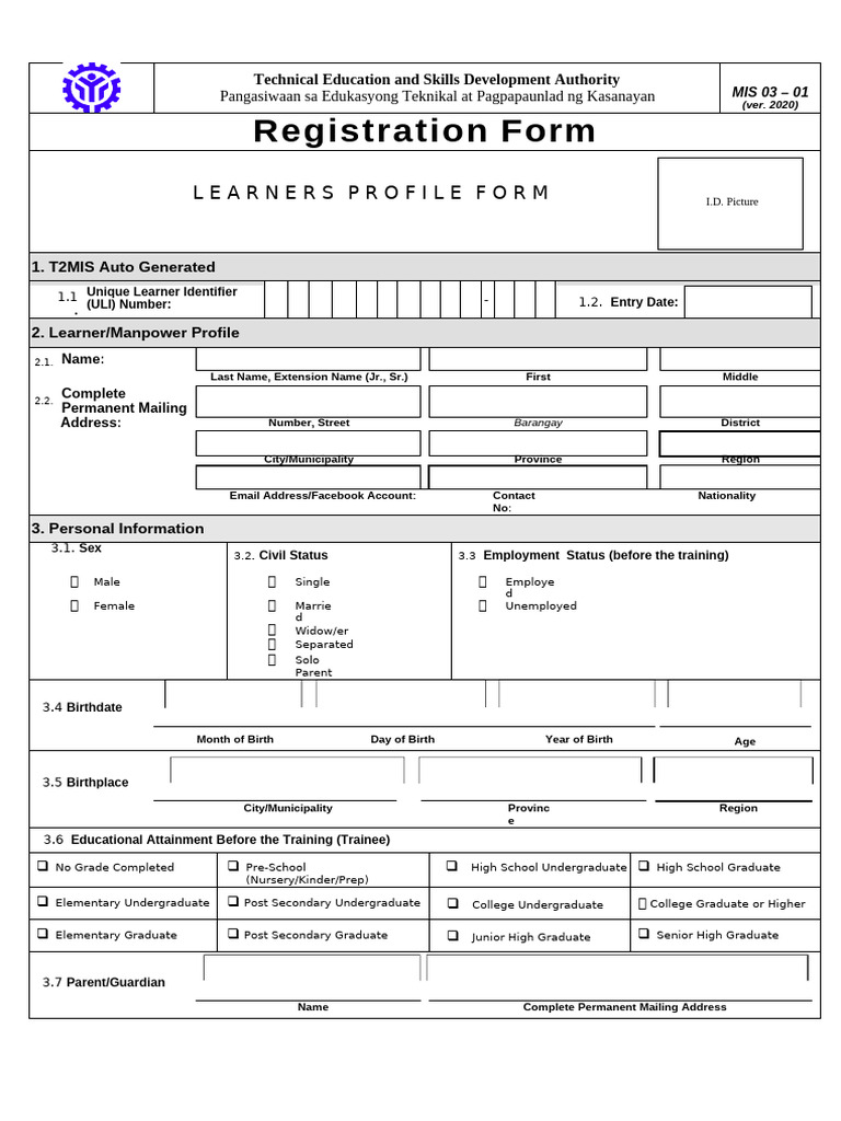 Registration Form Generic | PDF