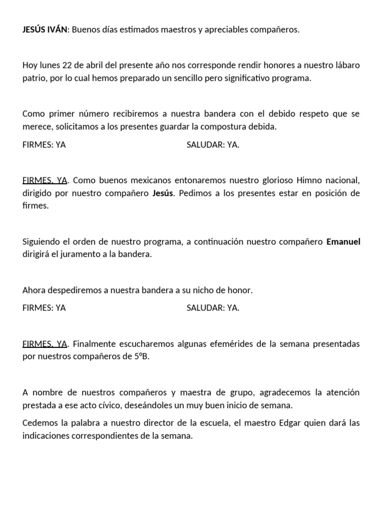 Acto Civico Enero | PDF