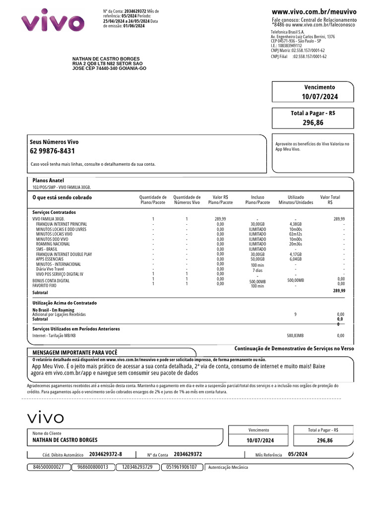 Comprovante Nathan | PDF