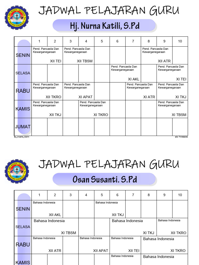 Jadwal Perguru 2023 | PDF