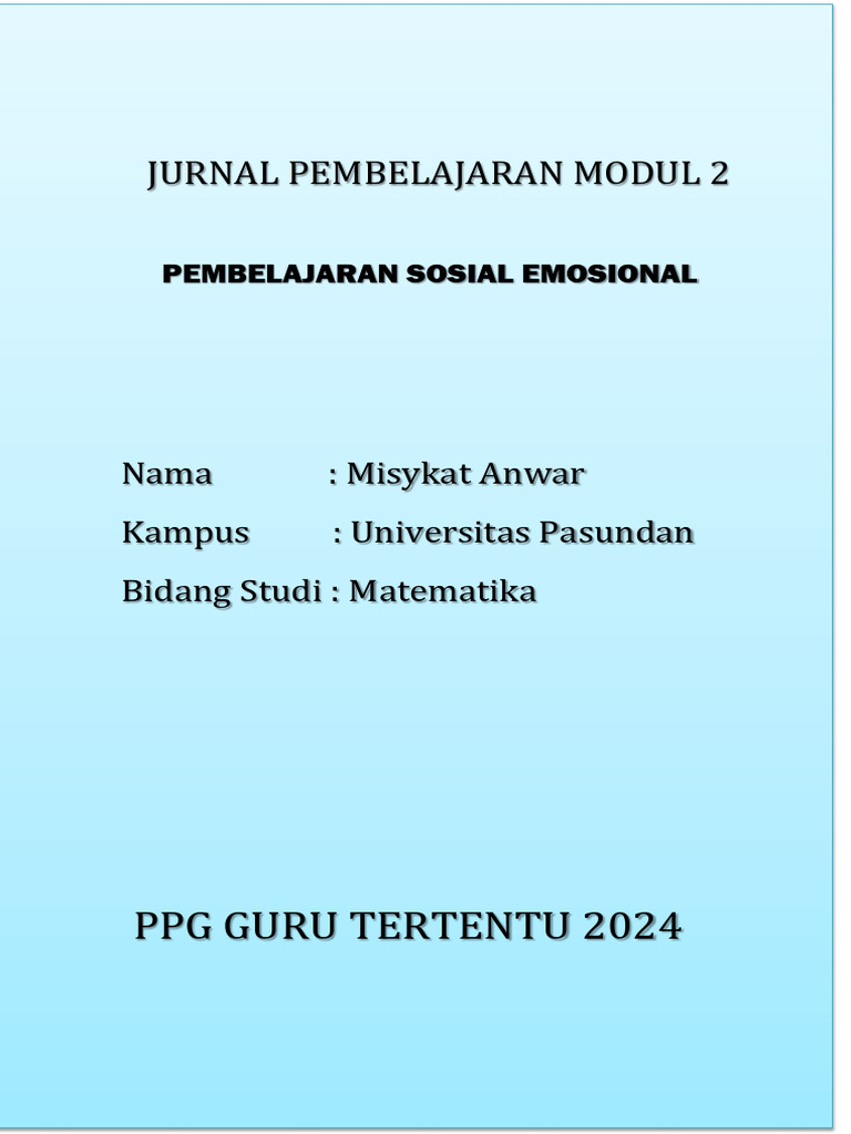 Urnal Pembelajaranku - Pembelajaran Sosial Emosinal | PDF