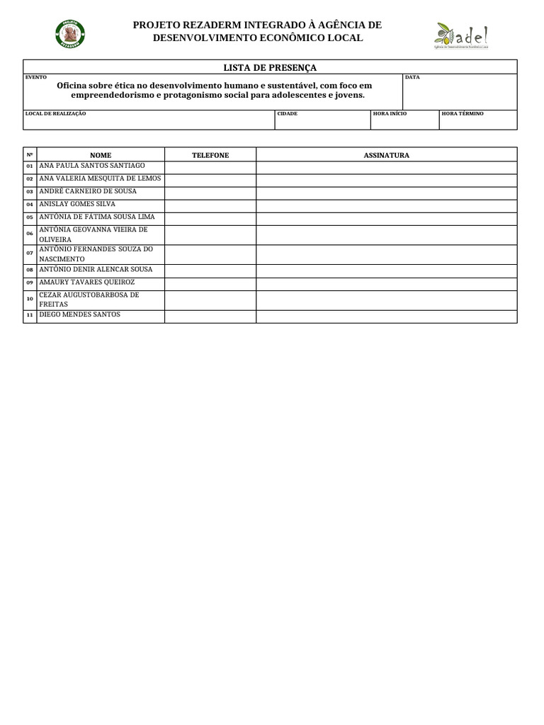 Lista de Presenca | PDF