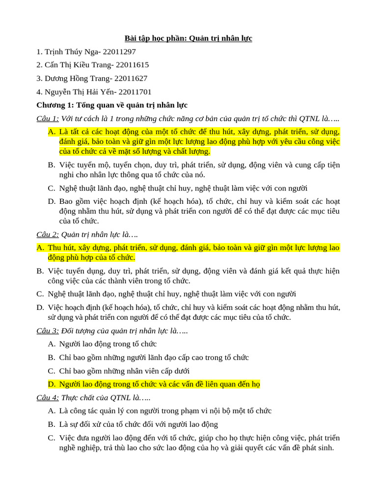1.Bài-tập-QTNL-Chương 1-Tổng quan-về-QTNL | PDF
