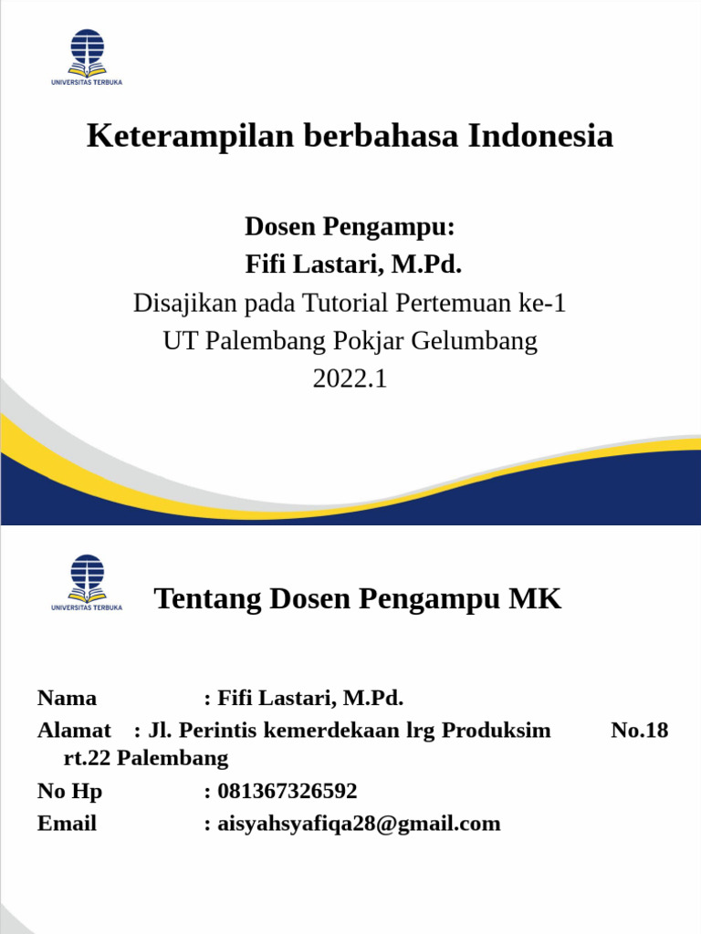 Perkenalan Dan Pengantar Perkuliahan | PDF