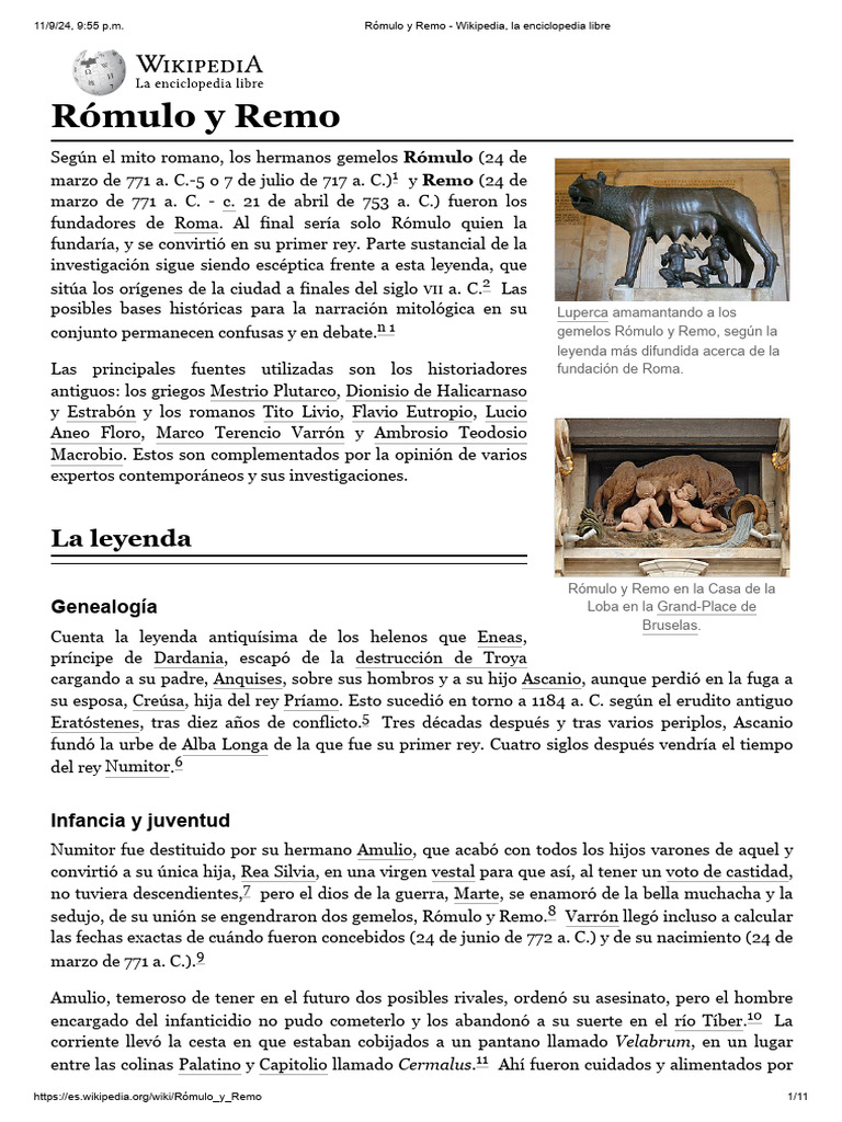 Rómulo y Remo: Fundación de Roma | PDF | Romulus y Remus | Historia