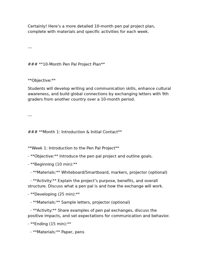 Pen Pal Priject) | PDF