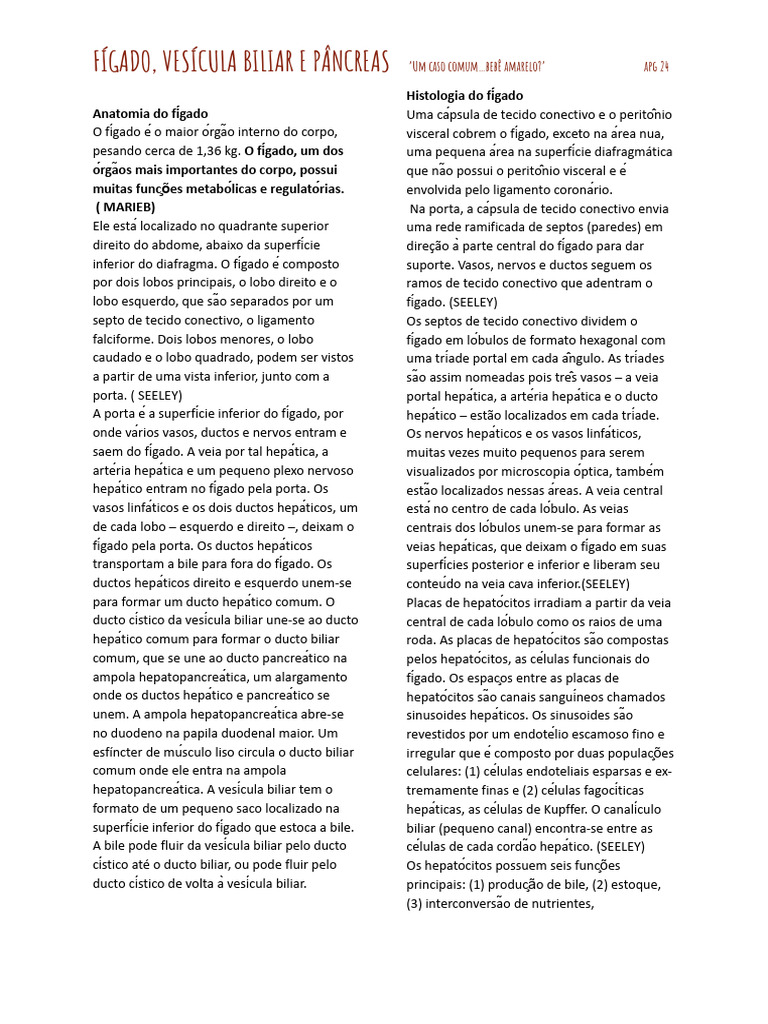 Fígad, Vesícula Biliar e Pâncreas-Bilirrubina | PDF | Hígado | Hepatocito