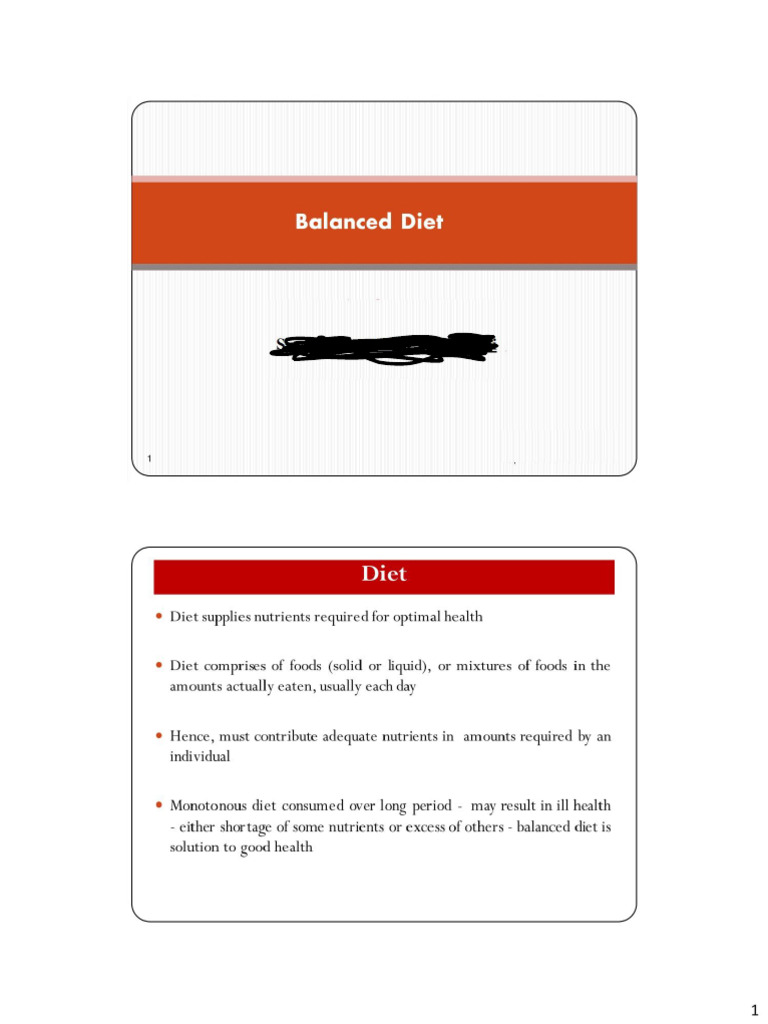 Balanced Diet | PDF