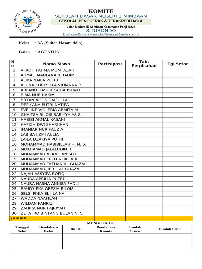 Blangko Pembayaran Uang KB THN 2024 3A | PDF