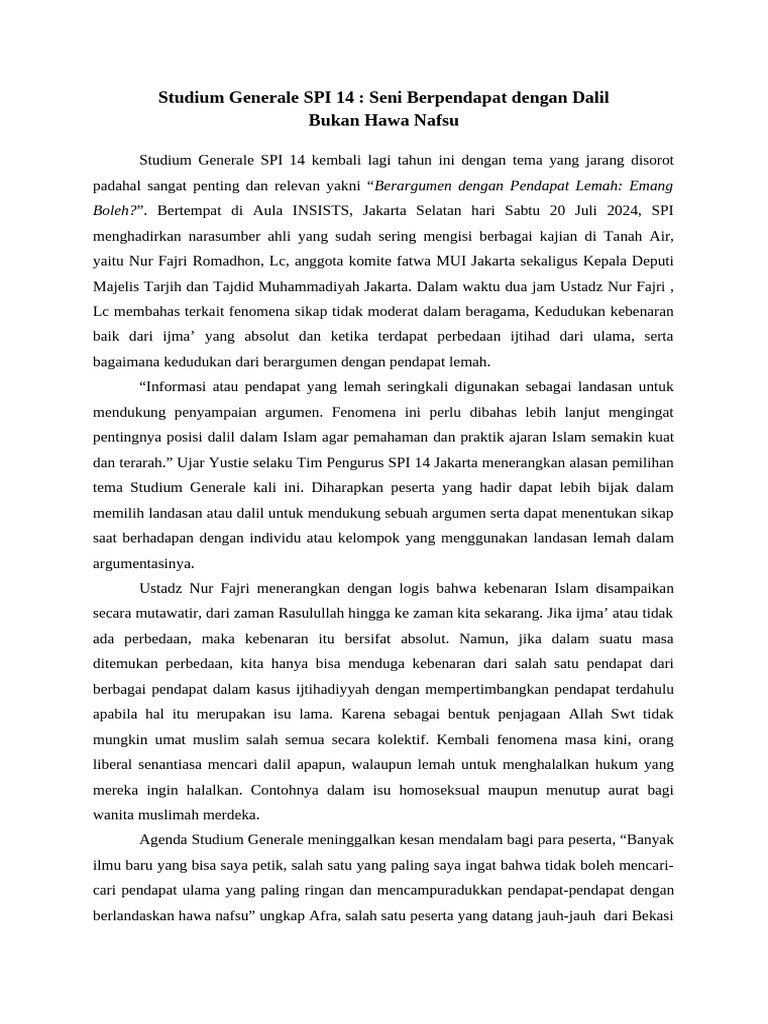 Reportase SG SPI 14 | PDF