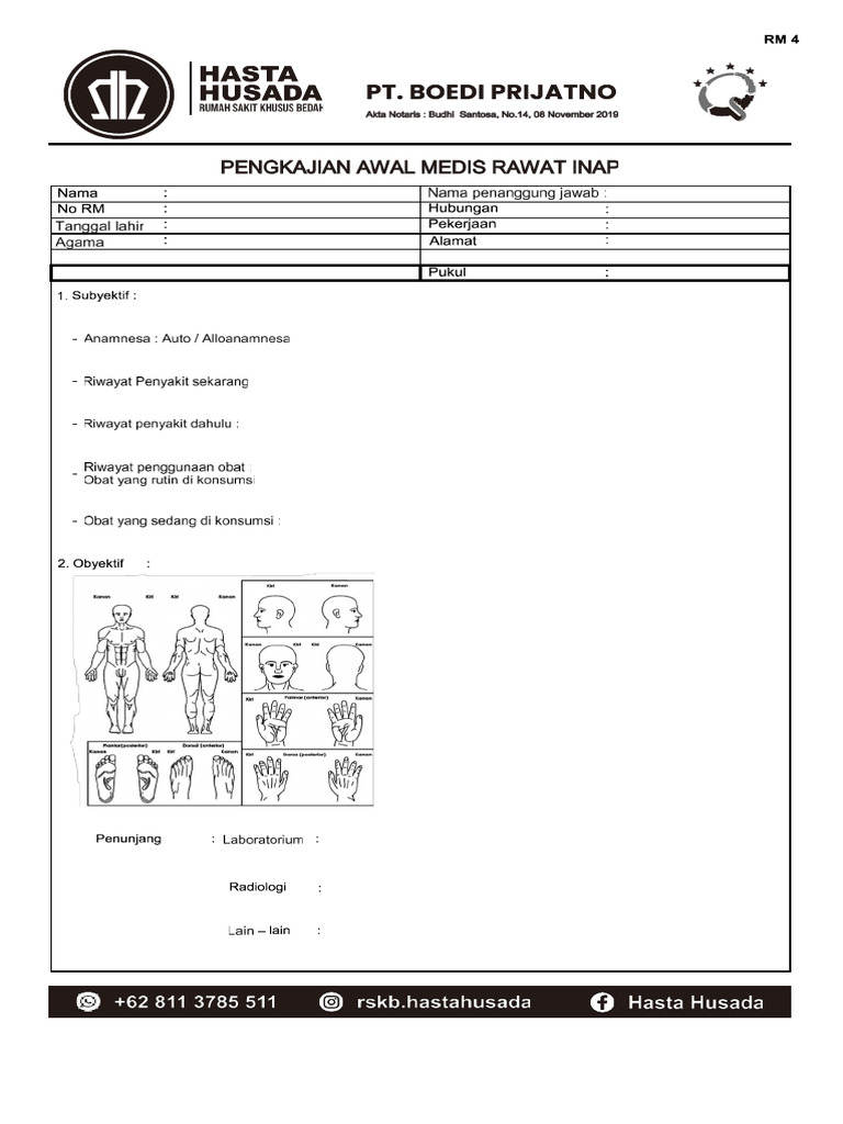 RM Pengkajian Awal Pasien Rawat Inap | PDF