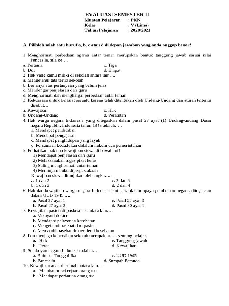 Soal Ujian 2 | PDF