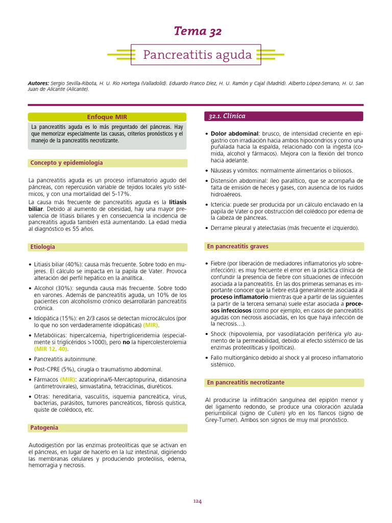 Pancreatitis Aguda y Cronica-1 | PDF
