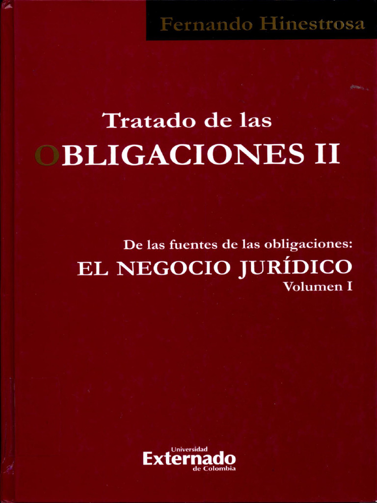 Hinestrosa Tratado de Las Obligaciones II NEGOCIO | PDF