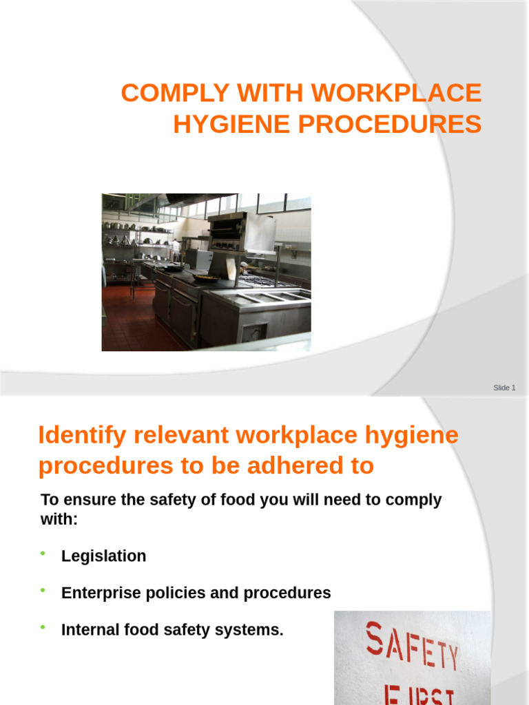 Comply With Workplace Hygiene Procedures 2 | PDF
