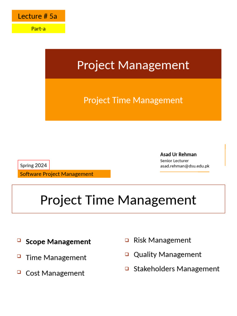 5a - Time Management v3 | PDF | Project Management | Business