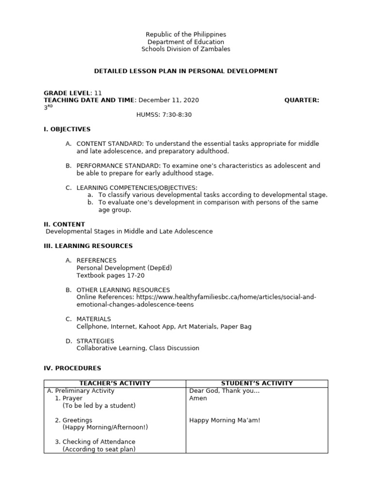 Detailed Lesson Plan Hugo L Pdf