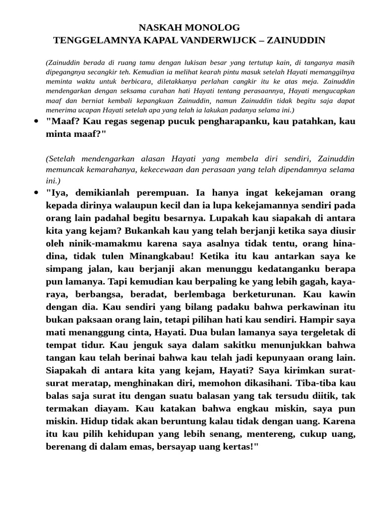 Naskah Monolog | PDF