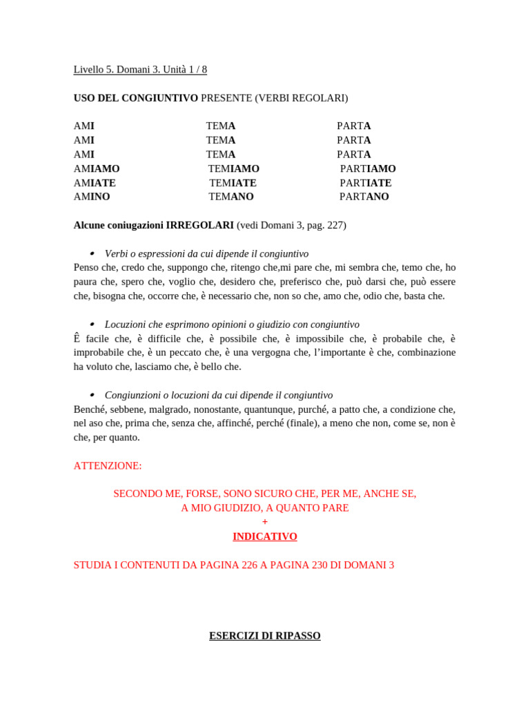 Livello 5 Ripasso | PDF