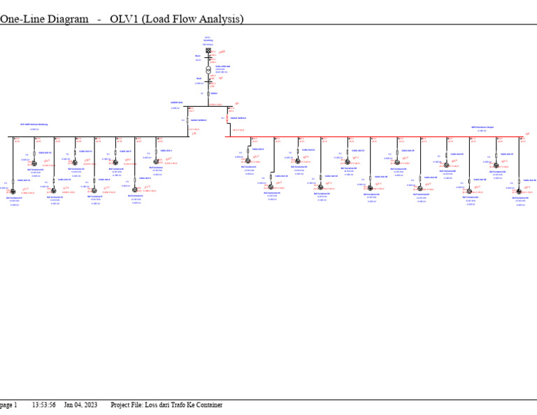 Load Flow Diagram Trafo Ke Kontainer | PDF | Electric Power