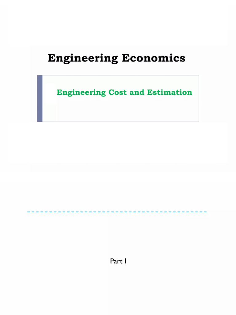 Chapter 3 Engineering Cost and Estimation | PDF