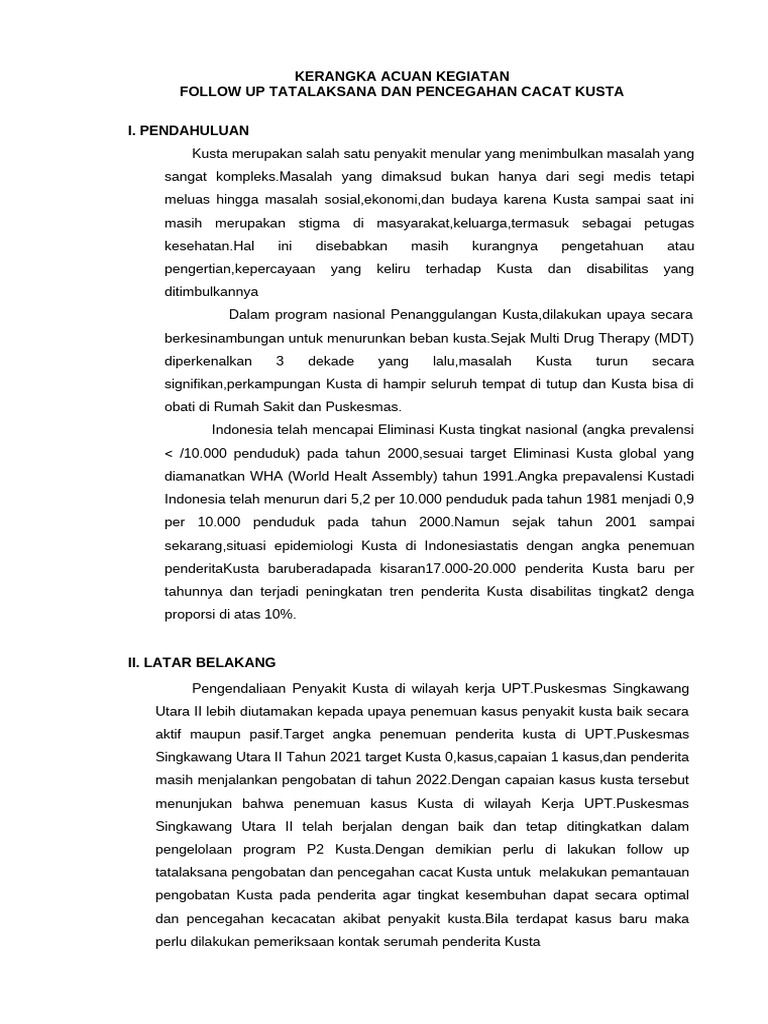 Kak Kusta Follow Up | PDF