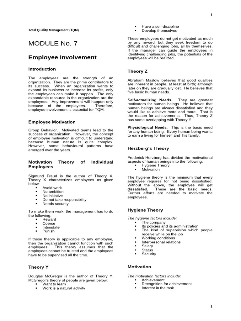 TQM Module No.7 | PDF