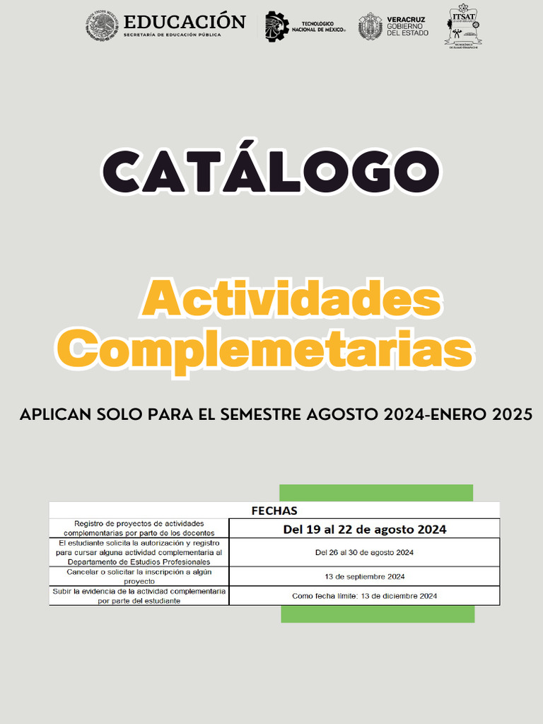 Catálogo Complementarias Agosto - Diciembre 2024 | PDF | Ciencia y matemáticas
