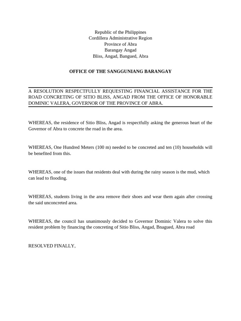 Resolution Concreting of Road | PDF