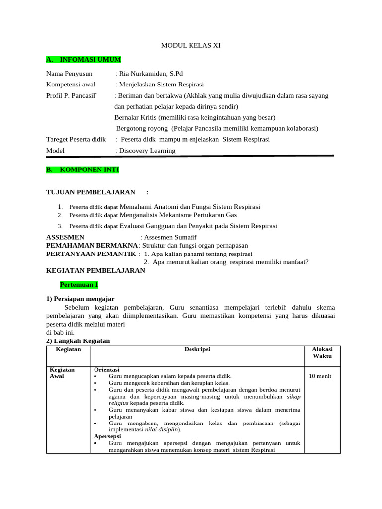 Modul Ajar Materi Sistem Ekskresi | PDF