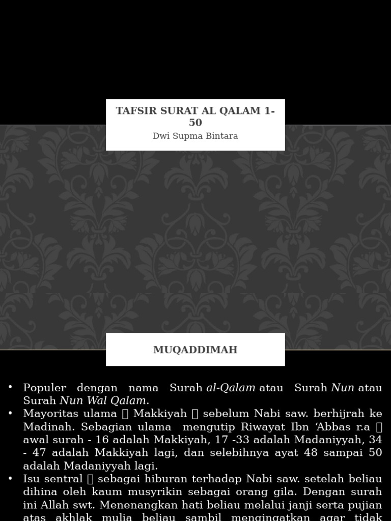 Tafsir Surat Al Qalam 1-50 | PDF