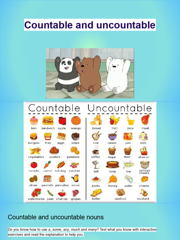 Countable and Uncountable | PDF | Noun | Foreign Language Studies