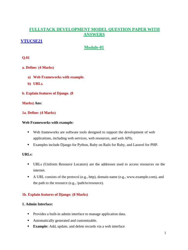 FSD Solved MQP | PDF | Model–View–Controller | Computers