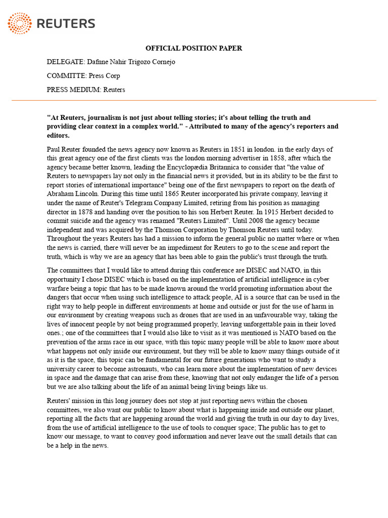 Official Position Paper | PDF