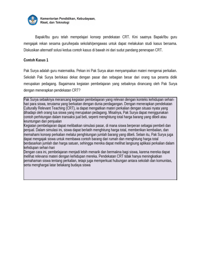 Studi Kasus Penerapan CRT | PDF