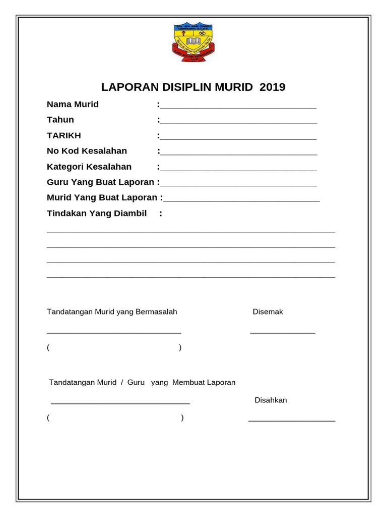 Buku Laporan Disiplin | PDF