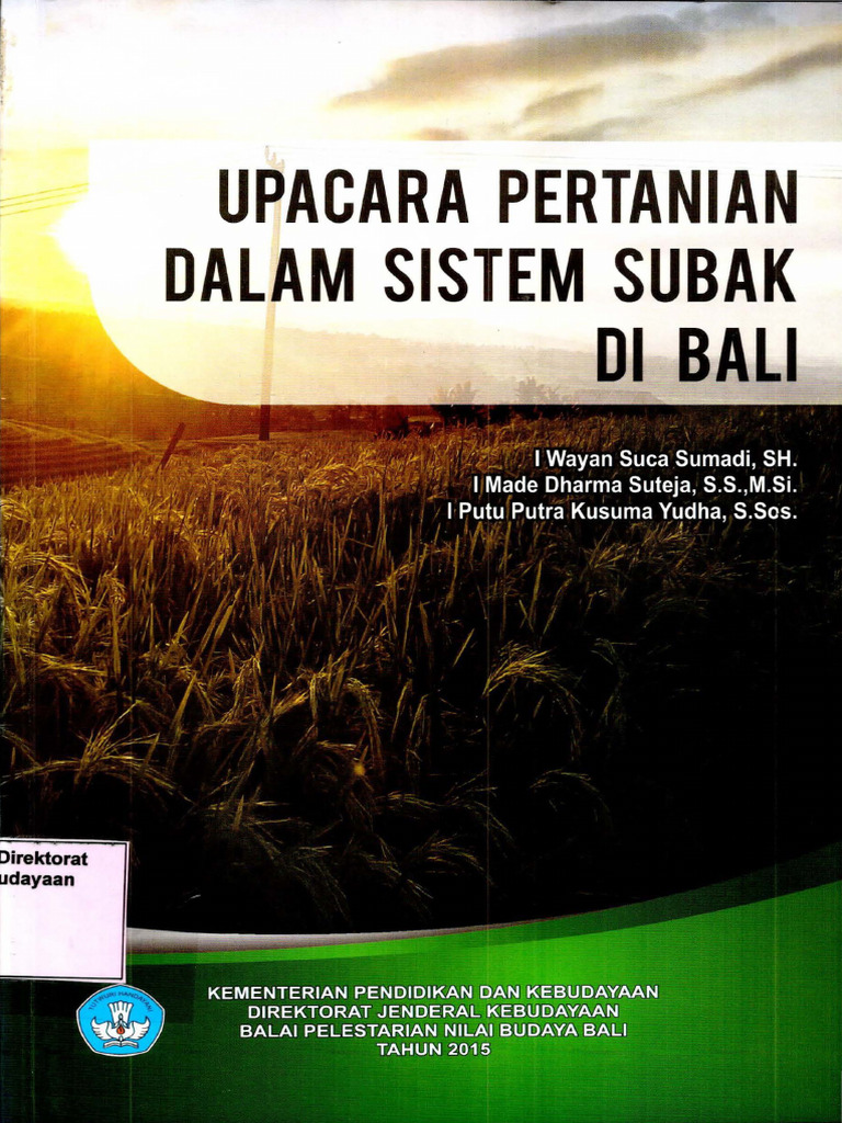 Upacara Pertanian Dalam Sistem Subak Di Bali | PDF