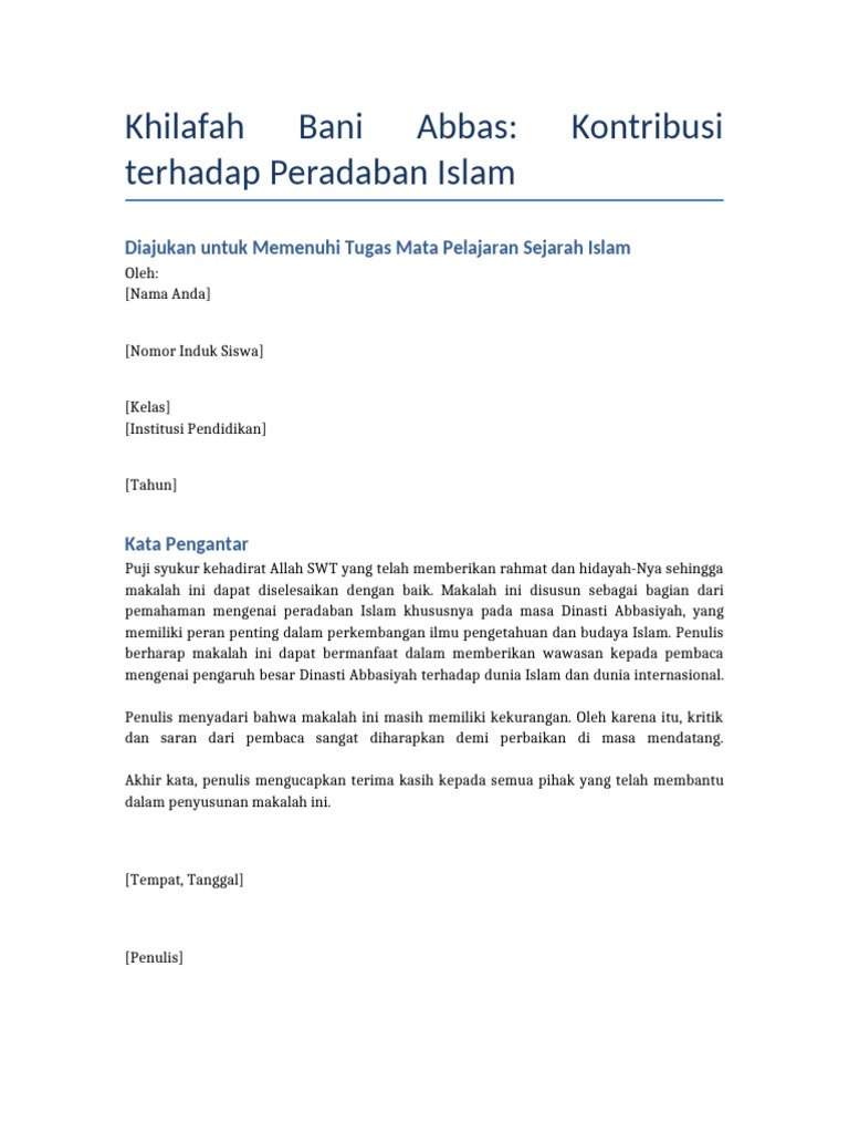 Makalah Khilafah Bani Abbas | PDF