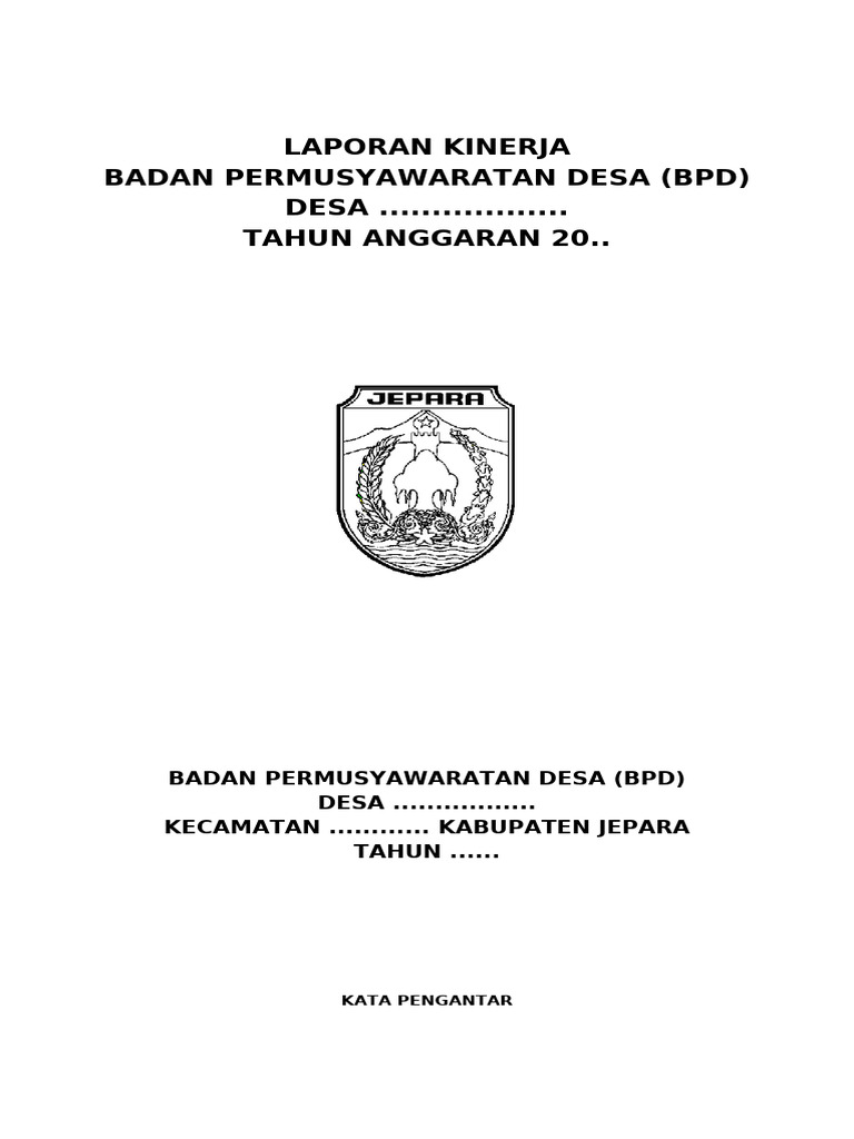 Contoh Laporan Kinerja BPD TA 2023 | PDF