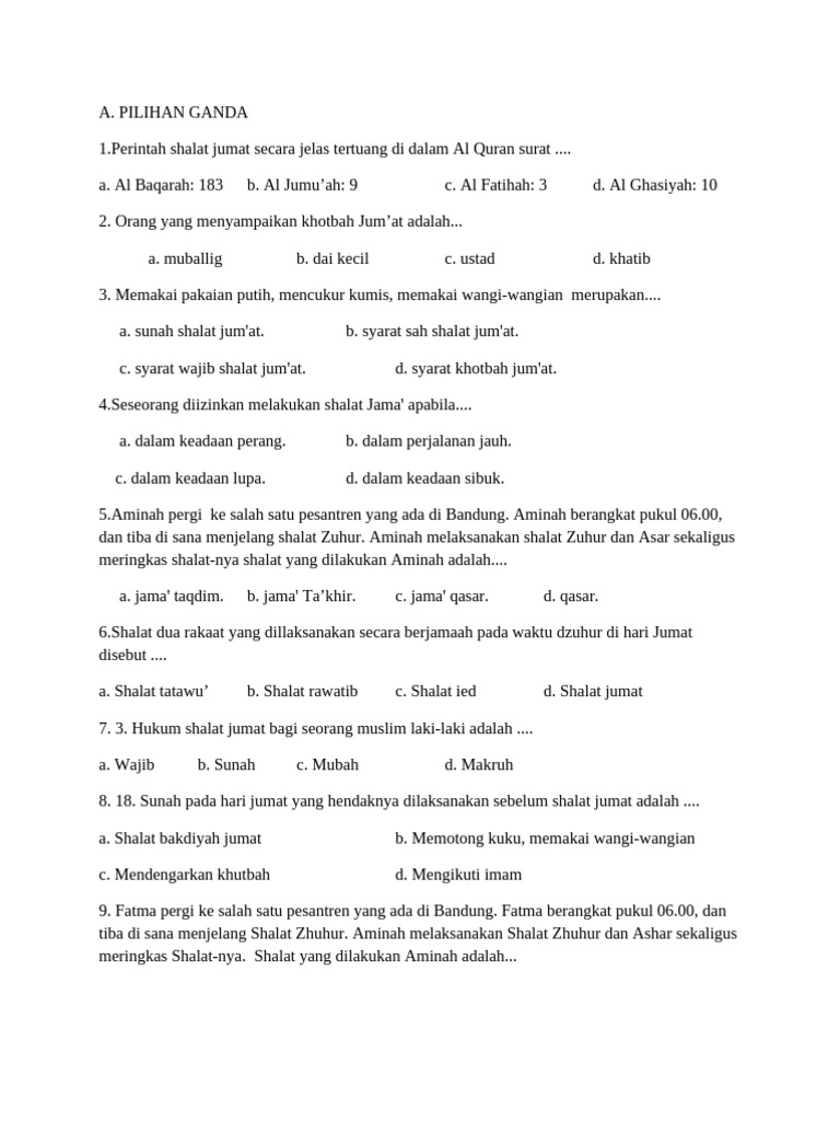 soal pai kls 7 sm.2 2021(SIAP) | PDF